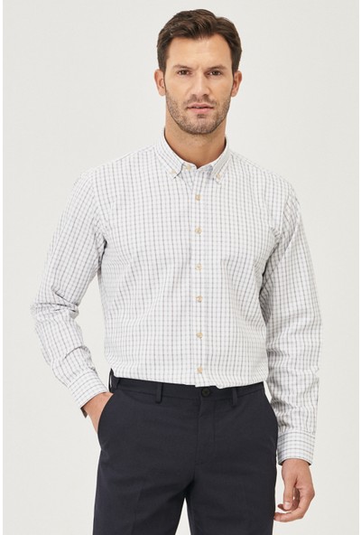 ALTINYILDIZ CLASSICS Comfort Fit İpliği Boyalı Düğmeli Yaka Kareli Casual Gömlek ALTINYILDIZ CLASSICS Comfort Fit İpliği Boyalı Düğmeli Yaka Kareli Casual Gömlek