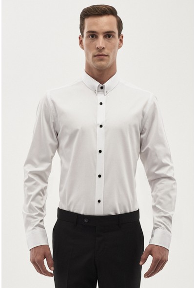 ALTINYILDIZ CLASSICS Damatlık Ata Yaka Tailored Slim Fit Gömlek ALTINYILDIZ CLASSICS Damatlık Ata Yaka Tailored Slim Fit Gömlek