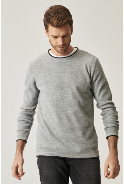 AC&Co / Altınyıldız Classics Standart Fit Bisiklet Yaka Desenli Triko Kazak