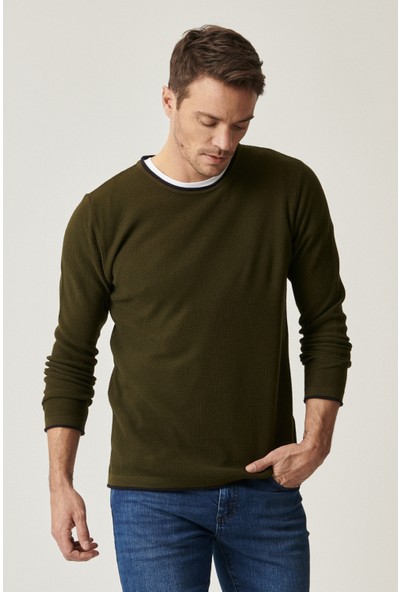 AC&Co / Altınyıldız Classics Standart Fit Bisiklet Yaka Desenli Triko Kazak