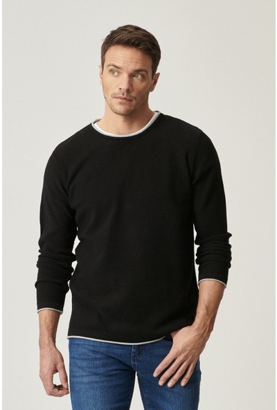 AC&Co / Altınyıldız Classics Standart Fit Bisiklet Yaka Desenli Triko Kazak