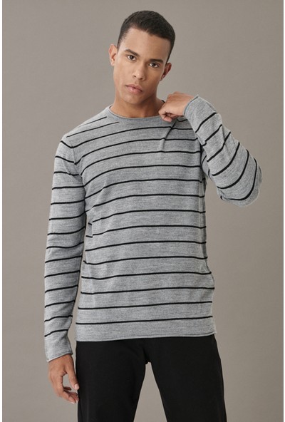 AC&Co / Altınyıldız Classics Standart Fit Bisiklet Yaka Desenli Triko Kazak