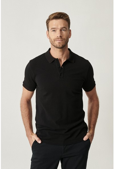 ALTINYILDIZ CLASSICS Polo Yaka Cepsiz Slim Fit Dar Kesim %100 Koton Düz Tişört