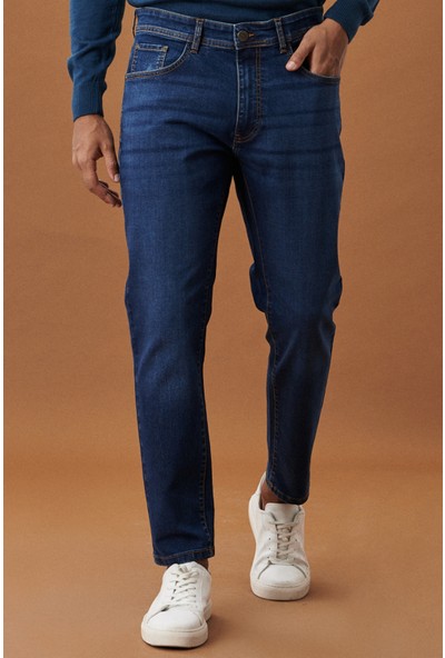 Ac&Co / Altınyıldız Classics Erkek Lacivert Slim Fit Dar Kesim Denim Esnek Jean Kot Pantolon Ac&Co / Altınyıldız Classics Erkek Lacivert Slim Fit Dar Kesim Denim Esnek Jean Kot Pantolon