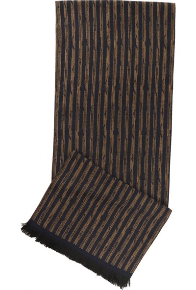 ALTINYILDIZ CLASSICS Kahverengi-Gri Desenli Örme Atkı