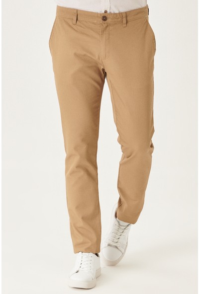 AC&Co / Altınyıldız Classics Kanvas Slim Fit Dar Kesim Yan Cep %100 Koton Chino Pantolon