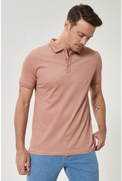 ALTINYILDIZ CLASSICS Düğmeli Polo Yaka Cepsiz Slim Fit Dar Kesim Düz Tişört