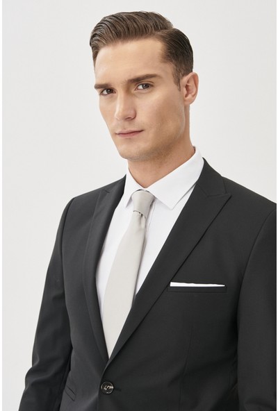 Altınyıldız Classıcs Erkek Siyah Ekstra Slim Fit Siyah Spor Takım Elbise