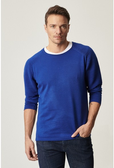 AC&Co / Altınyıldız Classics Standart Fit Bisiklet Yaka Desenli Triko Kazak