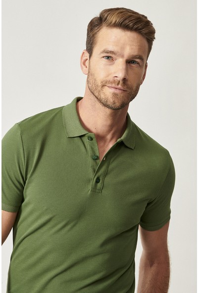 ALTINYILDIZ CLASSICS Polo Yaka Cepsiz Slim Fit Dar Kesim %100 Koton Düz Tişört