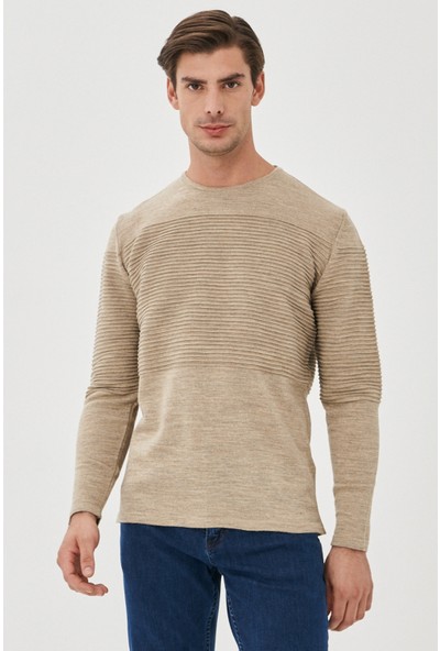 Altınyıldız Classics Standart Fit Bisiklet Yaka Desenli Triko Kazak