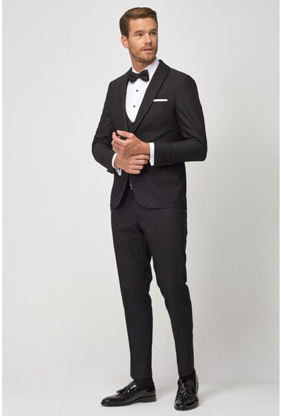 ALTINYILDIZ CLASSICS Ekstra Slim Fit Yelekli Smokin Damatlık