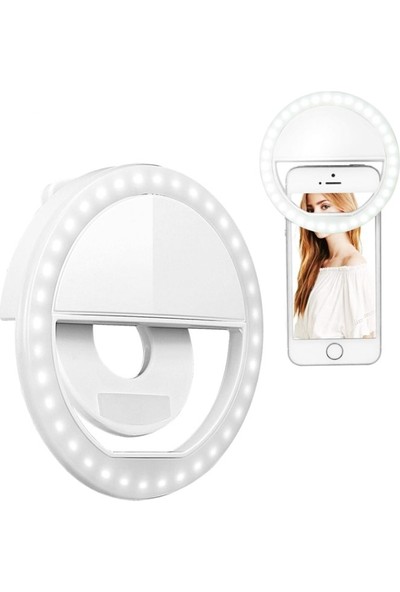 Tuğra Ticaret Kolay Şarjlı Ledli Telefon Selfie Işığı Üç Işık Ayarlı Tuğra Ticaret Kolay Şarjlı Ledli Telefon Selfie Işığı Üç Işık Ayarlı