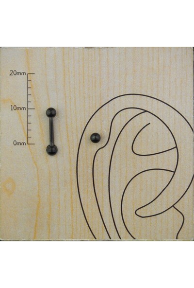 Takıdan Siyah Cerrahi Çelik Kıkırdak Helix Piercing 8mm