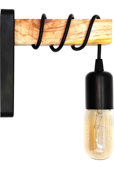 Bordovişne Şık Ahşap Duvar Aplik