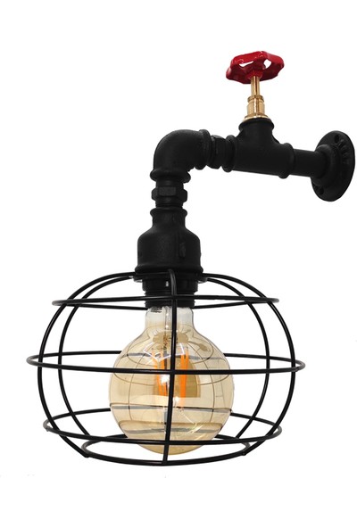 Bordovişne Retro Boru Duvar Aplik