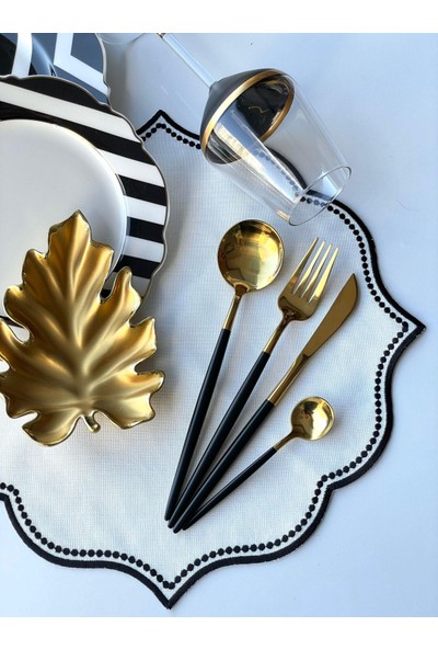 Bella Siyah 24 Parça Çatal Bıçak Kaşık Takımı