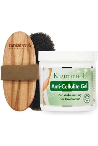 Tahtatarak Selülit Karşıtı Doğal At Kılı Fırçası + Krauterhof Anti-Cellulite Selülit Jeli 250 ml Tahtatarak Selülit Karşıtı Doğal At Kılı Fırçası + Krauterhof Anti-Cellulite Selülit Jeli 250 ml
