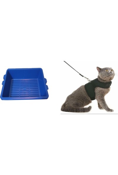 Kedi Tuvaleti Elekli Pratik Temizlik ve Göğüs Tasması Kedi Tuvaleti Elekli Pratik Temizlik ve Göğüs Tasması