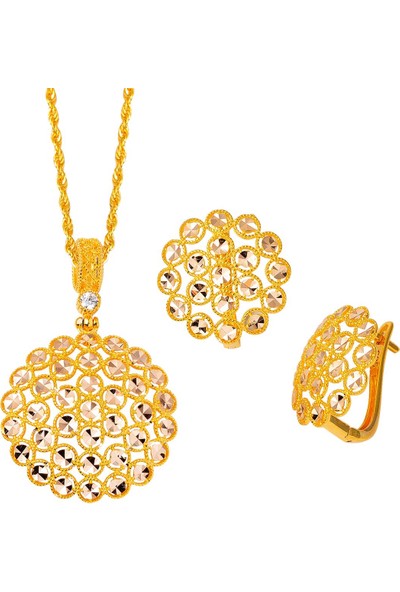 Bilezikci Harem Kolye & Küpeli Altın Set