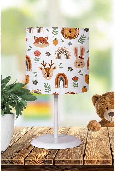 Çekirdek Home Gökkuşağı ve Hayvanlar Çocuk Odası Abajur