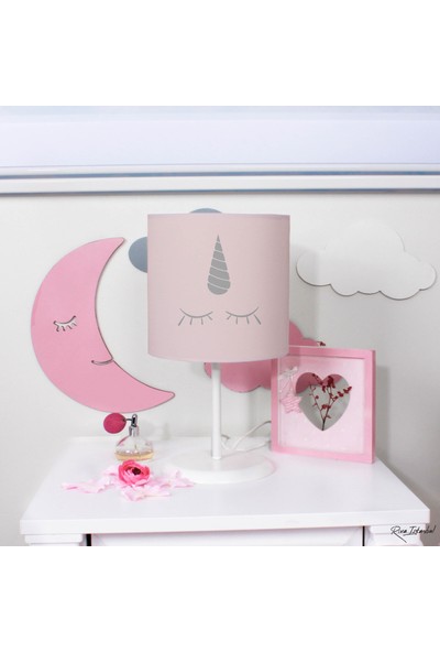 Çekirdek Home Gümüş Boynuz Çocuk Odası Abajur