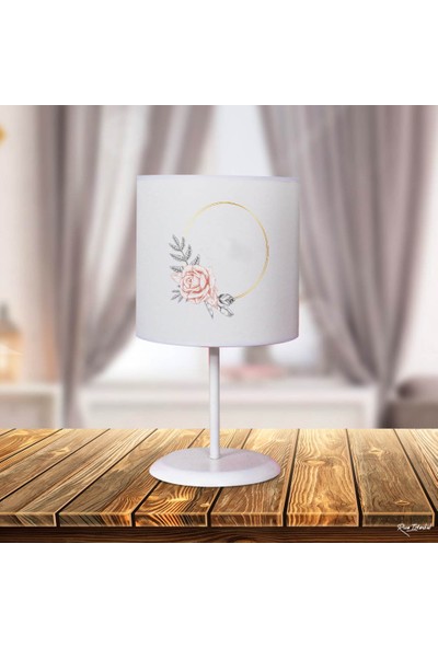 Çekirdek Home Çiçek Desenli Isimli Çocuk Odası Abajur