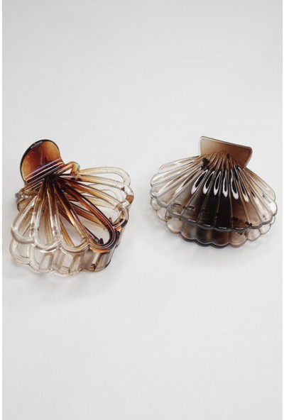 New ObsessionsAkrilik Büyük 2'li Deniz Kabuklu Marine Mandal Toka