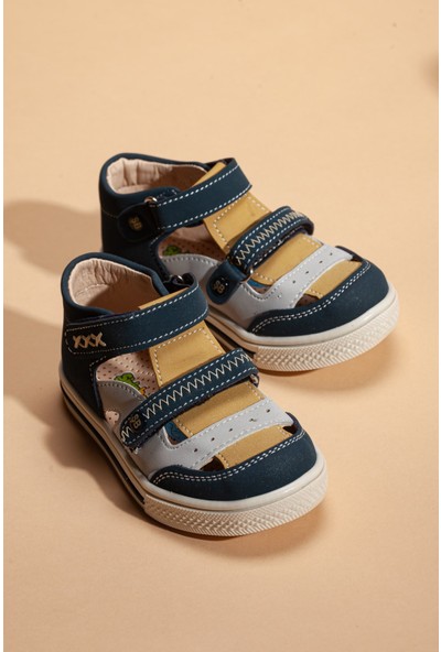 Dilimler Ayakkabı Şirin Bebe 2 Cırtlı Erkek Çocuk Buz Sarı Bebe Ayakkabı (22-25 Numara)