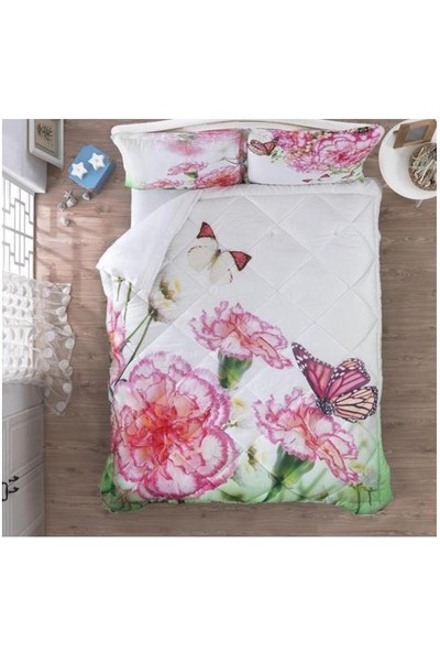 Aft 3D Saten Uyku Seti Çift Kişilik Floral
