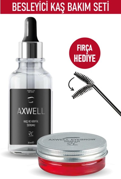 Axwell Kaş Şekillendirici Wax (Kaş Sabitleyici) 30ML& Kaş Kirpik Güçlendirici, Besleyici, Uzatıcı, Dolgunlaştırıcı Bakım Serumu 30ML