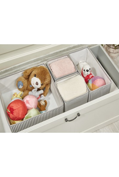 Rope Home Gri Çizgili Çekmece İçi Organizer Set