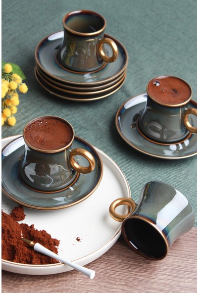Acar Estrella 6'lı Porselen Kahve Fincan Takımı Acar Estrella 6'lı Porselen Kahve Fincan Takımı