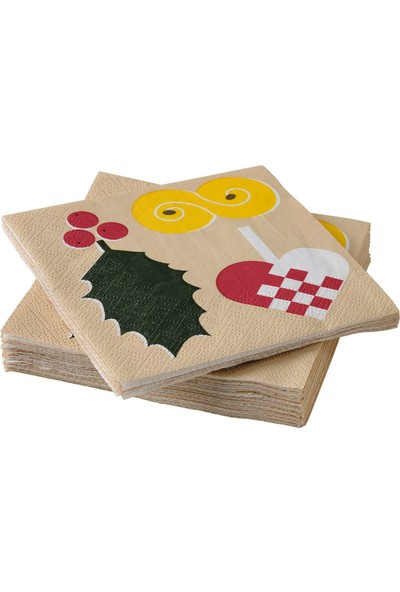 Ikea Vınter 2021 Peçete Çok Renkli 24 X24 cm 30'li Ikea Vınter 2021 Peçete Çok Renkli 24 X24 cm 30'li