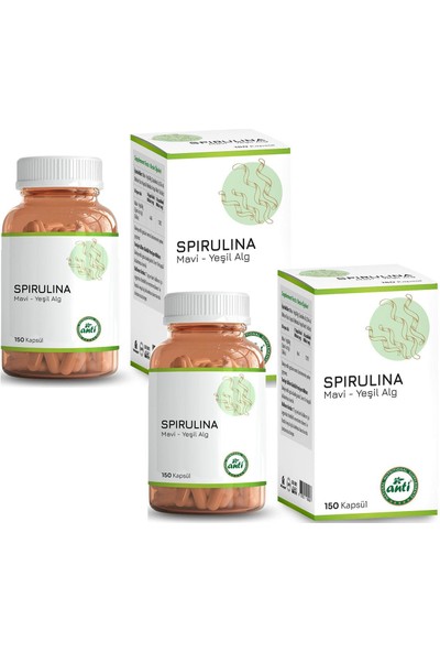 Anti Spirulina Mavi Yeşil Alg Yosun Helal 150 Kapsül Anti Spirulina Mavi Yeşil Alg Yosun Helal 150 Kapsül