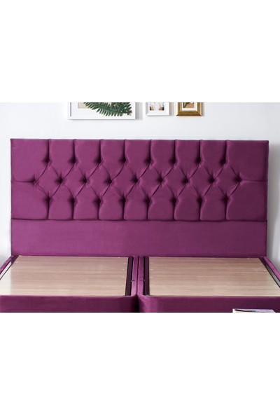 Niron Purple Başlık Çift Kişilik Yatak Başlığı - 180 cm Mor Kumaş Başlık - Baza ve Karyola Başlığı