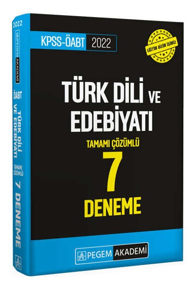Pegem Akademi Yayıncılık 2022 Kpss ÖABT Türkdili ve Edebiyatı 7 Deneme