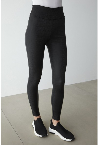 Penti Siyah Shiny Trim Thermal Legging Tayt