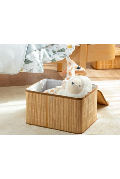 English Home Fancy Bambu Saklama Kutusu 36X27X22 cm Bej English Home Fancy Bambu Saklama Kutusu 36X27X22 cm Bej