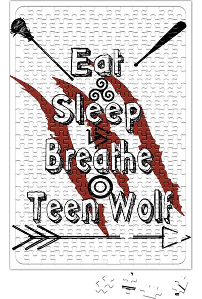 Baskı Dükkanı Teen Wolf Eat Sleep Breathe Puzzle 240 Parça Yapboz