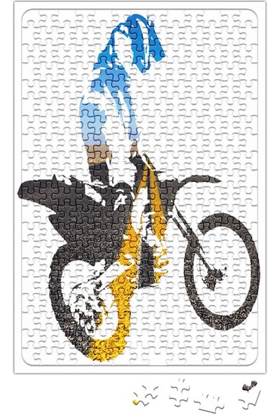 Baskı Dükkanı Motocross Motorsiklet Puzzle 240 Parça Yapboz