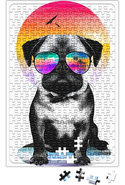 Baskı Dükkanı Summer Pug Puzzle 240 Parça Yapboz