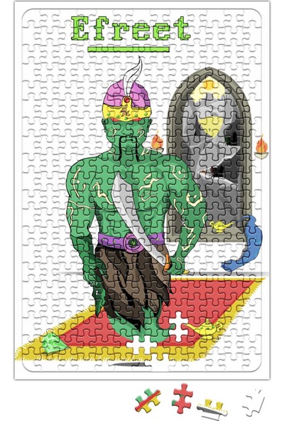 Baskı Dükkanı Efreet Djin War Green Faction Puzzle 240 Parça Yapboz