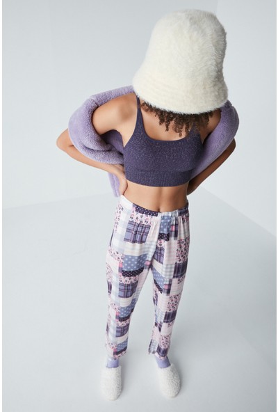 Penti Çok Renkli Patchwork Satin Pantolon