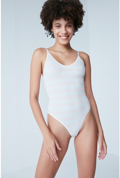 Penti Ekru Dikişsiz Highleg Bodysuit