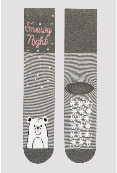 Penti Kül Rengi Kız Çocuk Snowy Night Soket Çorap