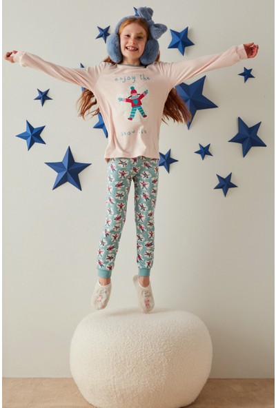 Penti Pembe Kız Çocuk Snow Angels Termal 2li Pijama Takımı Penti Pembe Kız Çocuk Snow Angels Termal 2li Pijama Takımı