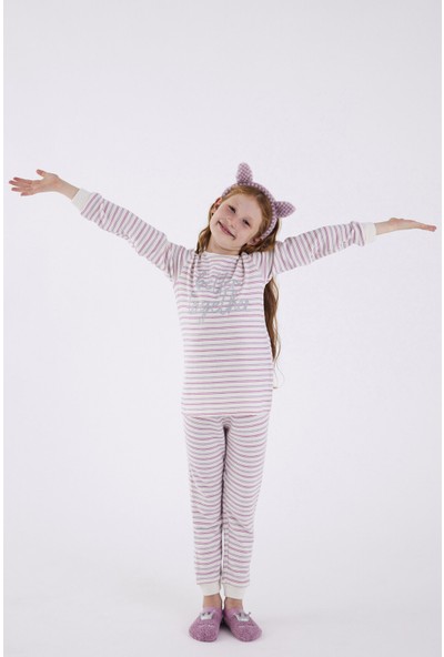 Penti Ekru Kız Çocuk Better Stripe 2li Pijama Takımı Penti Ekru Kız Çocuk Better Stripe 2li Pijama Takımı