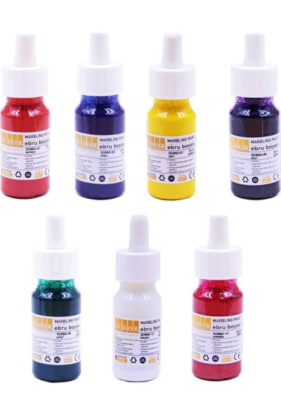 Südor Ebru Boyası 25 ml 7'li Set