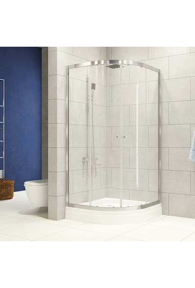 Durul Duşakabin 100 x 100 Oval Şeffaf Cam Yükseklik 195 cm Durul Duşakabin 100 x 100 Oval Şeffaf Cam Yükseklik 195 cm